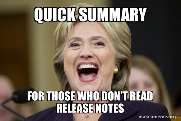 quick summary for those who don't read release notes - Hillary Clinton ...
