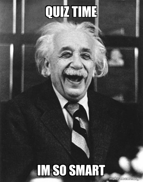 Quiz time im so smart - Laughing Albert Einstein Meme Generator
