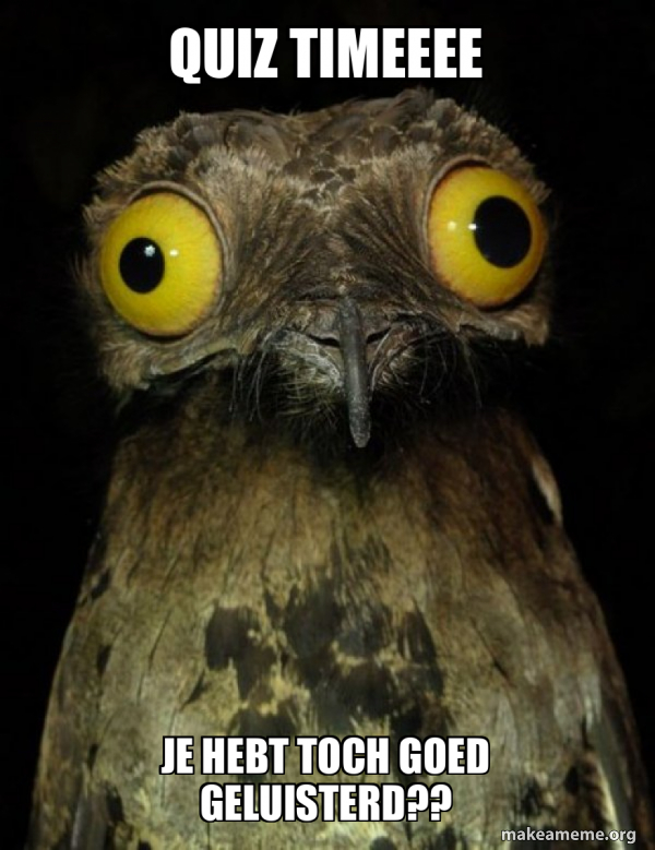 Quiz timeeee Je hebt toch goed geluisterd?? - Weird Stuff I do Potoo ...