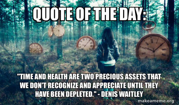 quote of the day: "Time and health are two precious assets that we don ...