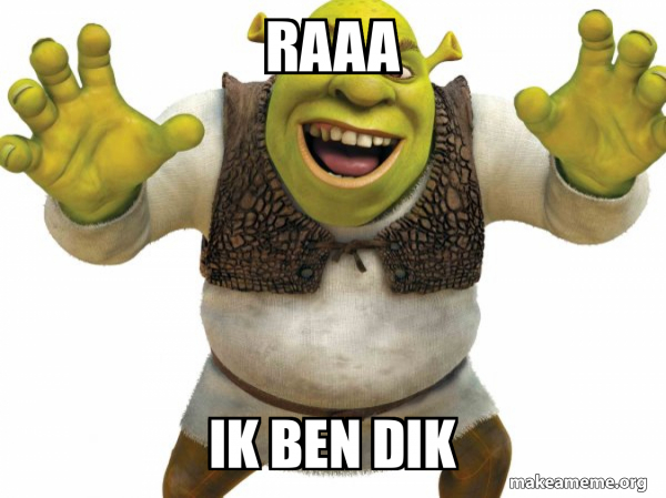 Raaa Ik ben dik - Shrek Meme Generator