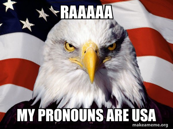 RAAAAA My Pronouns are USA - American Pride Eagle Meme Generator