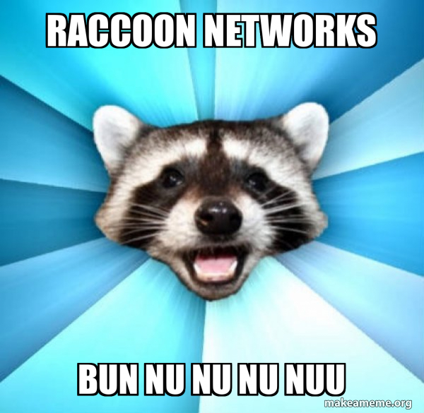 Raccoon networks Bun nu nu nu nuu - Lame Pun Coon Meme Generator