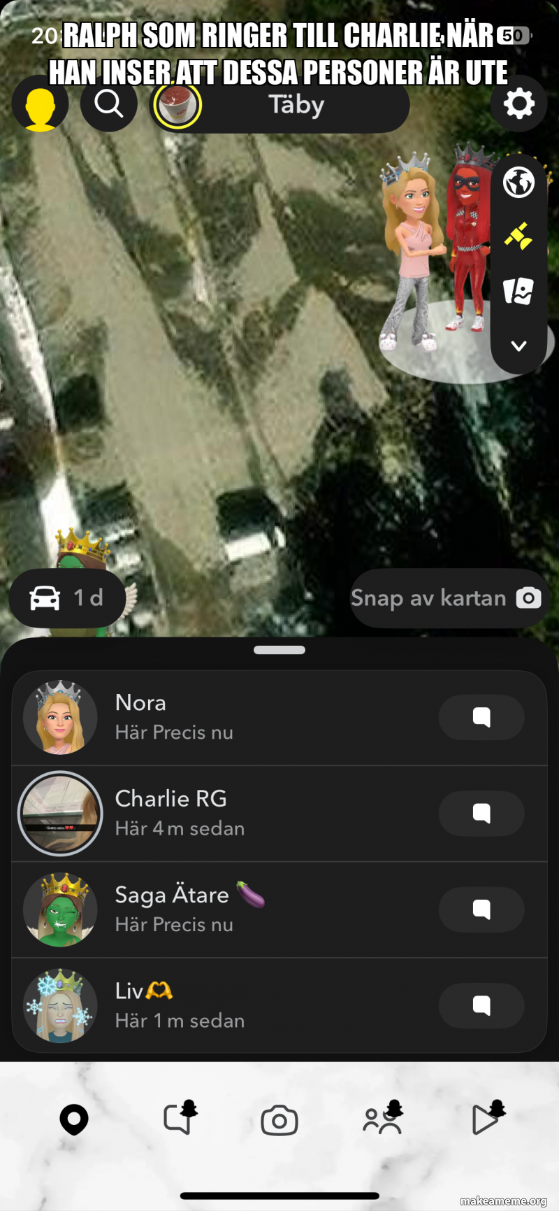 Ralph som ringer till charlie när han inser att dessa personer är ute ...
