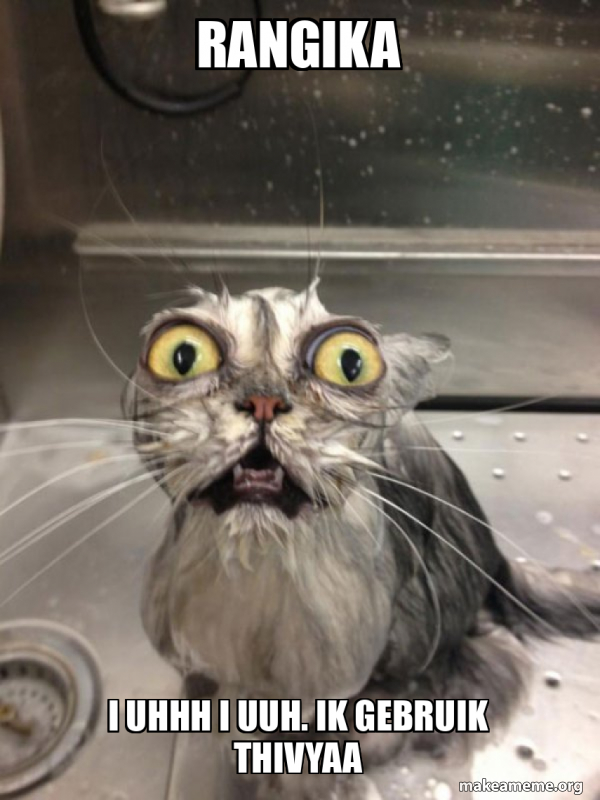 Rangika I uhhh I uuh. Ik gebruik Thivyaa - Cat bath Meme Generator