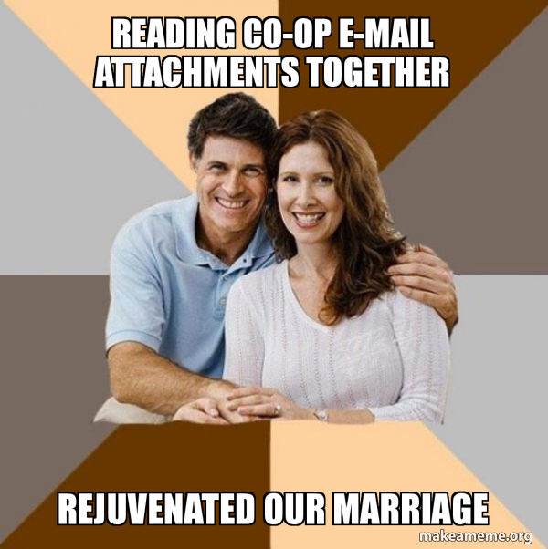 reading co-op e-mail attachments together rejuvenated our marriage ...
