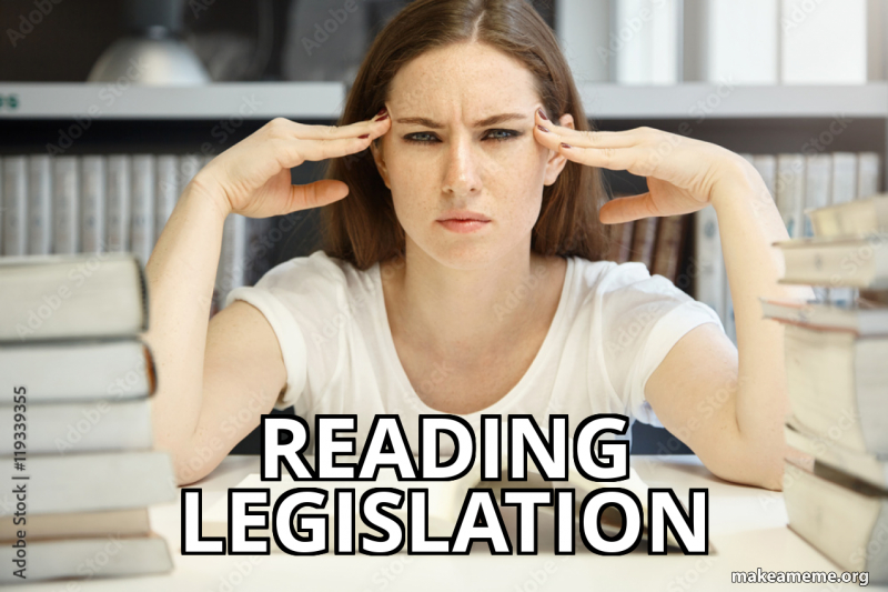 Reading legislation Meme Generator