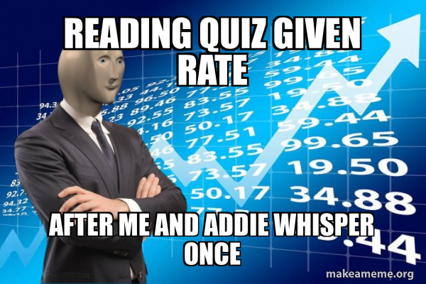 reading quiz given rate after me and addie whisper once - Stonks Only ...
