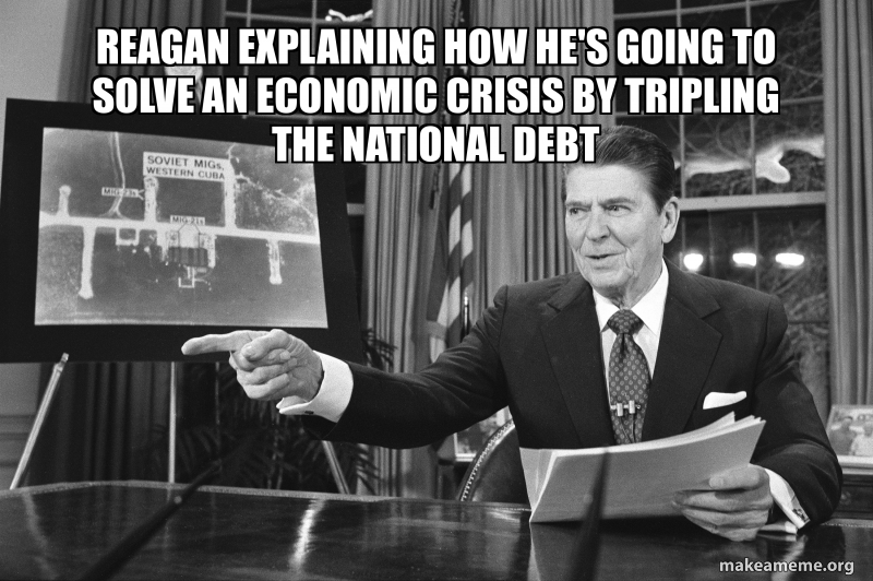 Reagan explaining how he's going to solve an economic crisis by ...