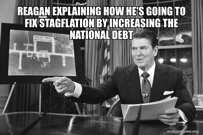 Reagan explaining how he's going to fix Stagflation by increasing the ...
