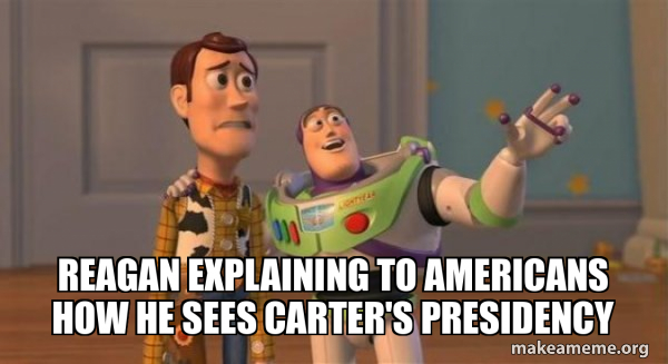 Reagan explaining to Americans how he sees Carter's presidency - Buzz ...
