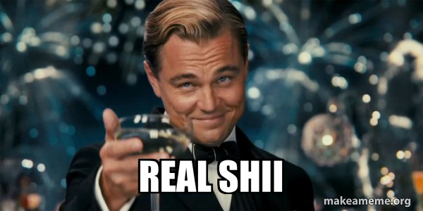 Real shii - Great Gatsby Reaction - Leonardo DiCaprio Toast Meme Generator