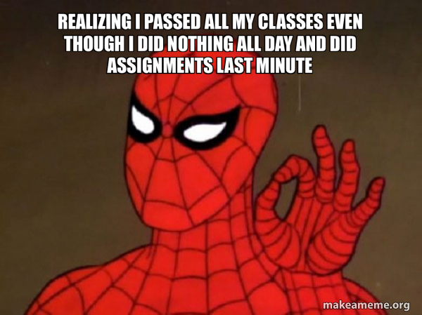 Realizing I passed all my classes even though I did nothing all day and ...