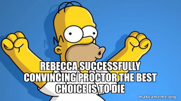 Rebecca successfully convincing Proctor the best choice is to die ...