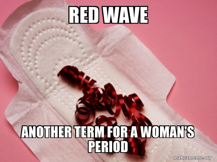 Red wave Another term for a woman's period Meme Generator
