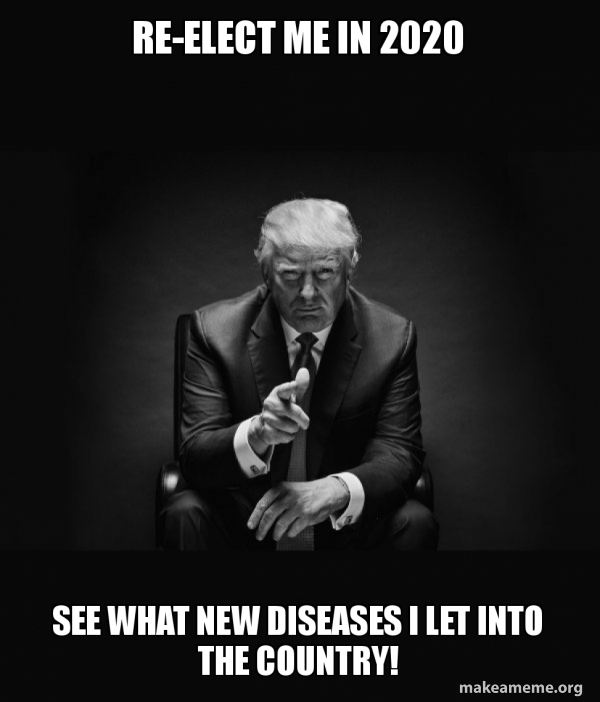 re-elect me in 2020 see what new diseases I let into the country ...