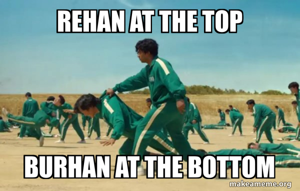 Rehan at the top Burhan at the bottom - Squid Game Ali Holding Seong ...