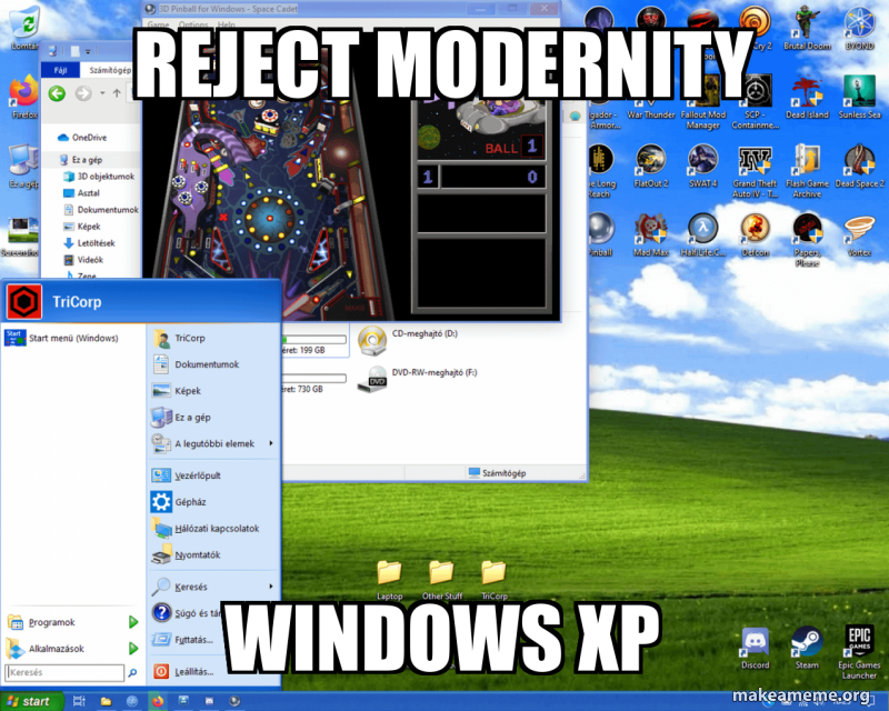 Reject modernity Windows xp Meme Generator