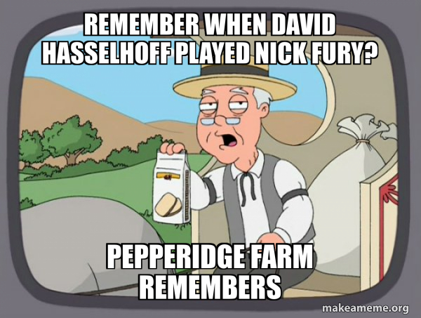 Remember when David Hasselhoff played Nick Fury? Pepperidge Farm ...