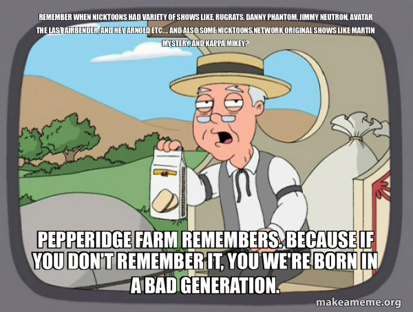 remember when nicktoons had variety of shows like, rugrats, danny ...