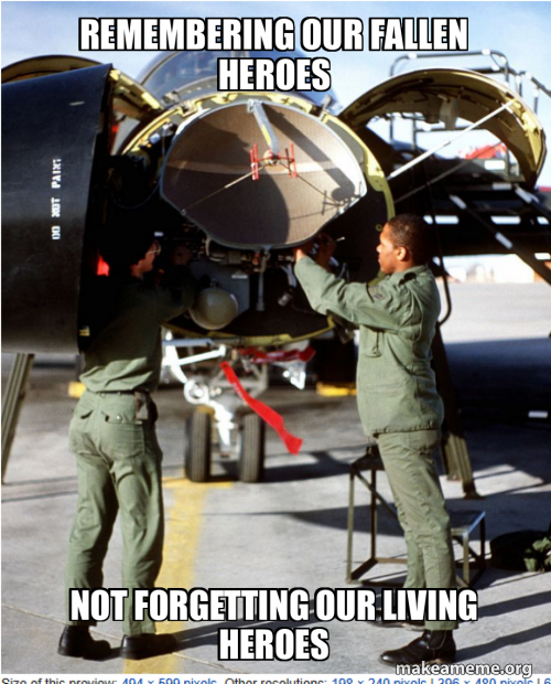 Remembering our fallen heroes not forgetting our living heroes Meme ...