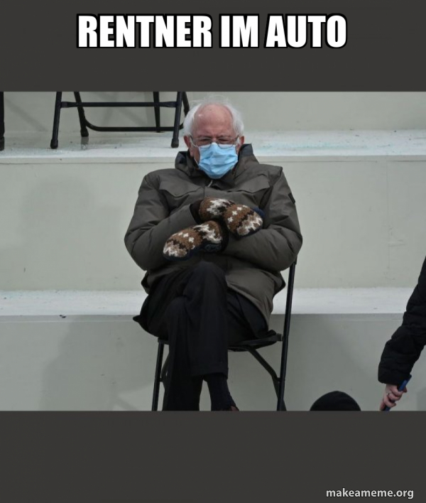 Rentner im Auto - Bernie Sanders at the Inauguration Meme Generator