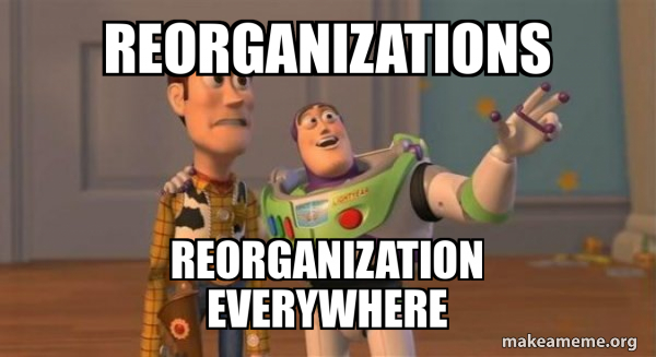 Reorganizations Reorganization everywhere - Buzz and Woody (Toy Story ...