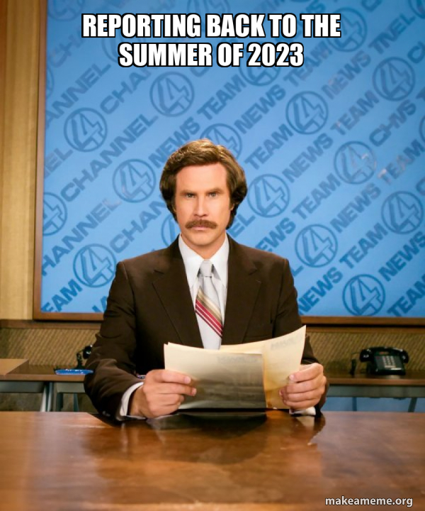 Reporting back to the summer of 2023 - Breaking News Meme Generator