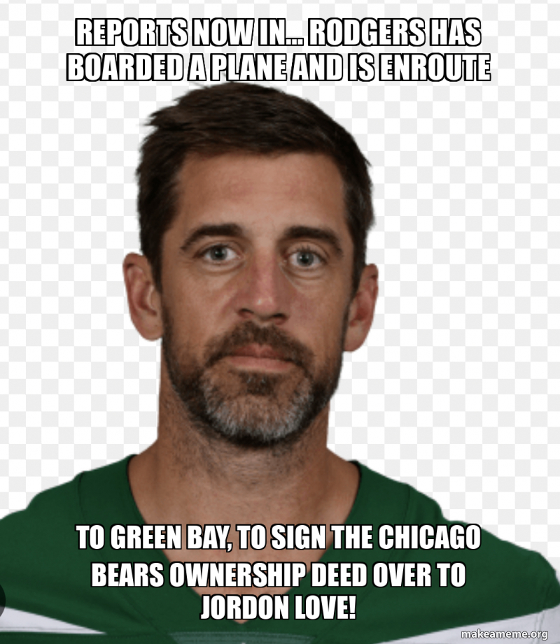 Reports now in… Rodgers has boarded a plane and is enroute To Green Bay ...