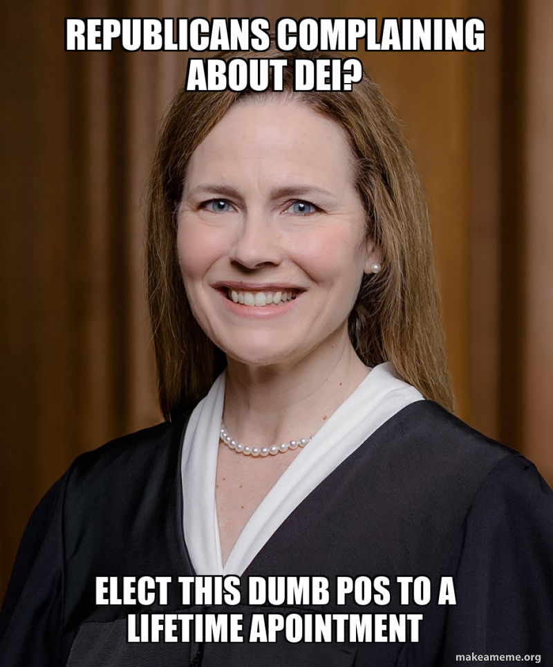 republicans complaining about DEI? elect this dumb POS to a lifetime ...