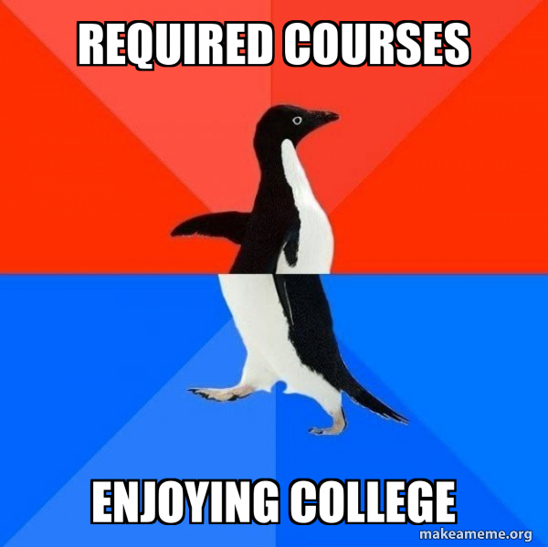 Required Courses Enjoying College - Socially Awesome Awkward Penguin ...