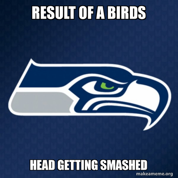 Result Of a birds Head Getting smashed - Seattle Seahawks Meme Generator