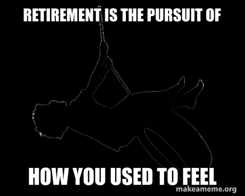 retirement is the pursuit of how you used to feel Meme Generator
