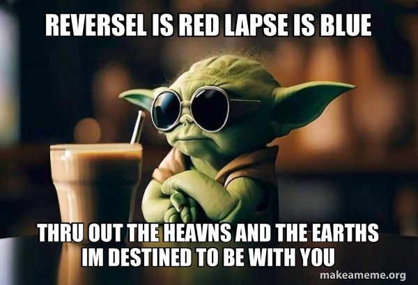 reversel is red lapse is blue thru out the heavns and the earths im ...