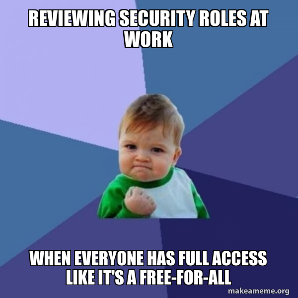 Reviewing security roles at work When everyone has full access like it ...
