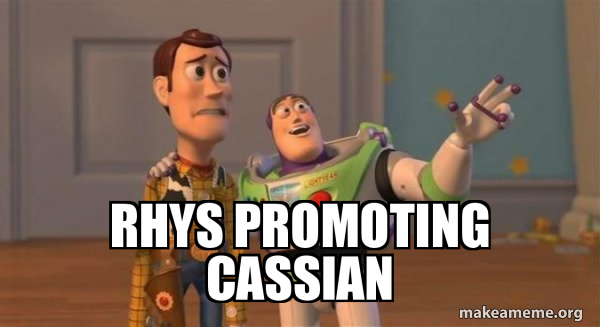 Rhys promoting Cassian - Buzz and Woody (Toy Story) Meme Meme Generator