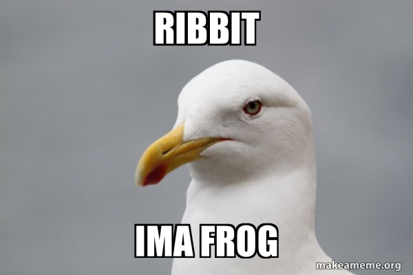 ribbit ima frog - Stuff That Didn't Happen Seagull Meme Generator