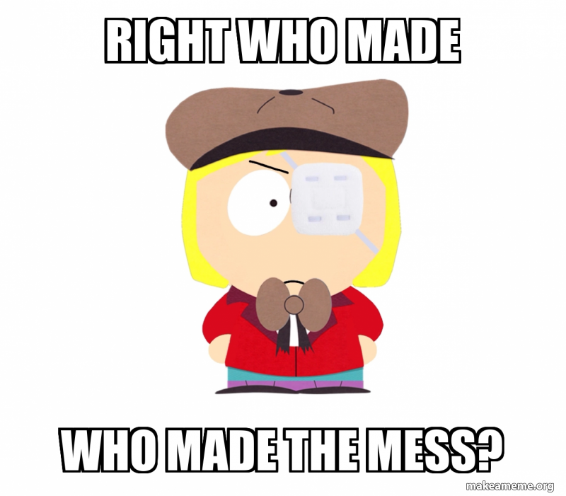 RIGHT who MADe WHO made the mess? Meme Generator