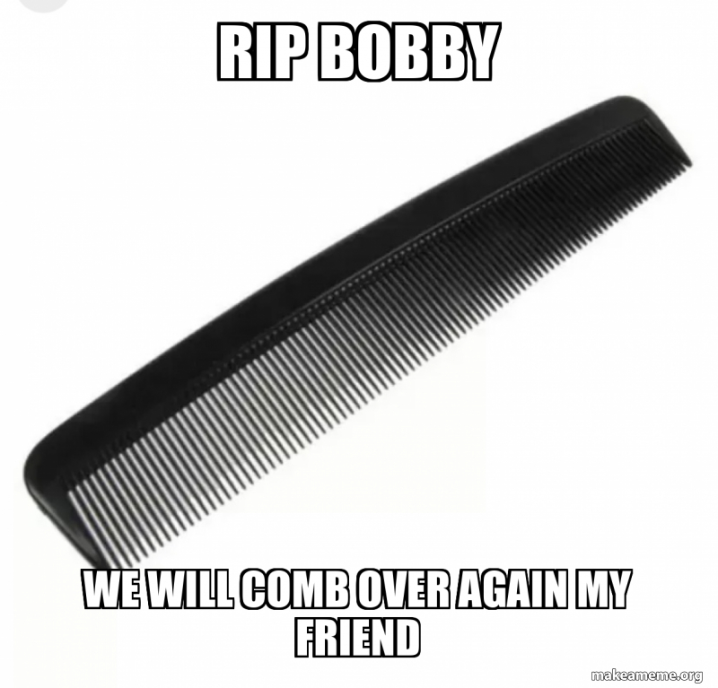 Rip bobby We will comb over again my friend Meme Generator