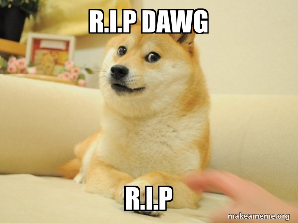 R.I.P dawg R.I.P - Doge Meme Generator