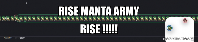 RISE MANTA ARMY RISE !!!!! Meme Generator