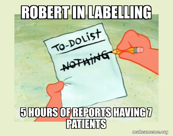 Robert in labelling 5 hours of reports having 7 patients - To Do List ...