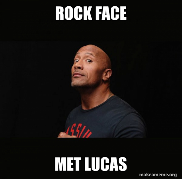 Rock face met Lucas - Dwayne Johnson (The Rock) Meme Generator