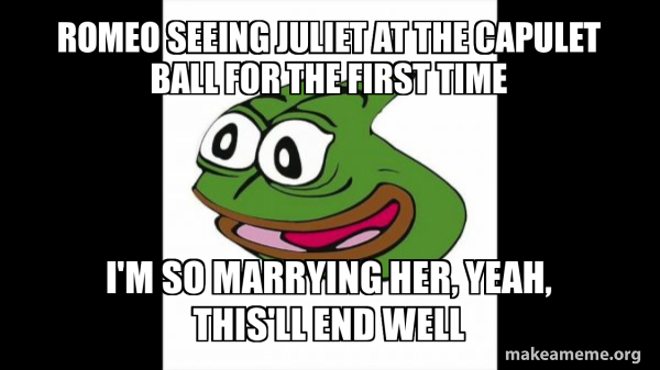 Romeo seeing Juliet at the Capulet ball for the first time I'm so ...