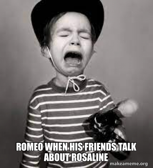 ROMEO WHEN HIS FRIENDS TALK ABOUT ROSALINE Meme Generator
