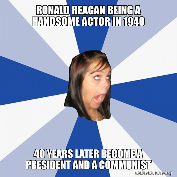 Ronald Reagan being a handsome actor in 1940 40 years later become a ...