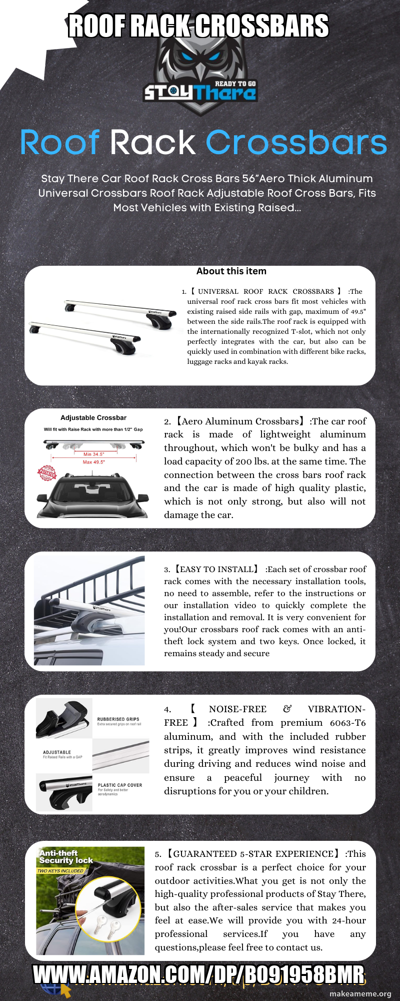 Roof Rack Crossbars www.amazon.com/dp/B091958BMR - Keep your cargo ...