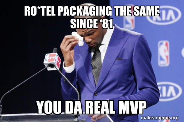 Ro*tel packaging the same since ‘81 You da real mvp - Kevin Durant You ...