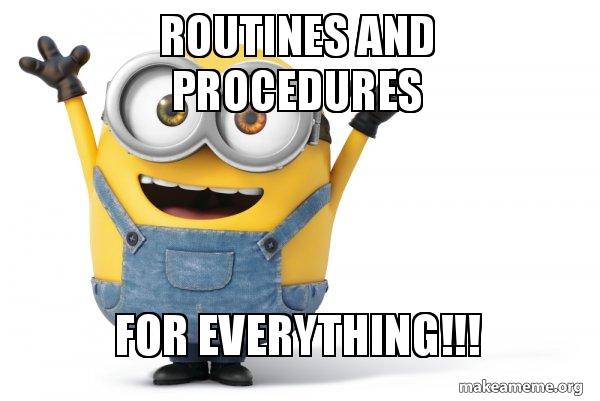 Routines and Procedures FOR EVERYTHING!!! - Happy Minion | Make a Meme