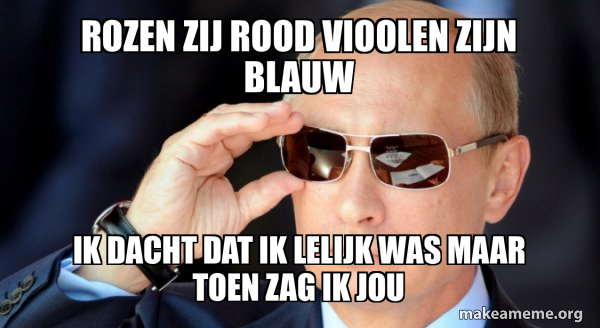 rozen zij rood vioolen zijn blauw ik dacht dat ik lelijk was maar toen ...